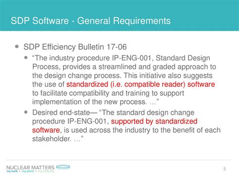 Standard Design Process Sdp Software Tom Czerniewski Entergy Nuclear