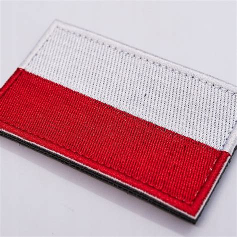 Naszywka Na Dwustronny Rzep FLAGA POLSKI Plakietka ERLI Pl