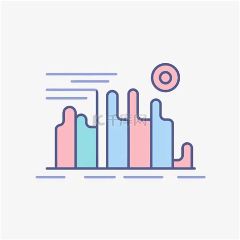 数据图表图标的彩色线 向量素材图片免费下载 千库网