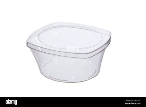 Disposable Plastic Containers Isolated On A White Background Stock