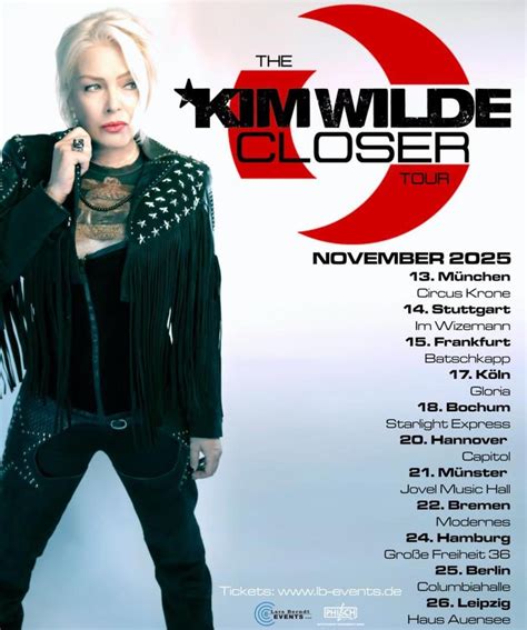 Kim Wilde Closer Tour Allemagne Du 13 Au 261125
