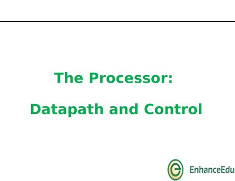 Ppt The Processor Datapath And Control Dokumentips