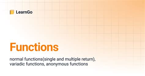 functions learngo