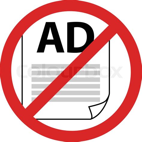 No Advertising Sign In Vector Stock Vector Colourbox