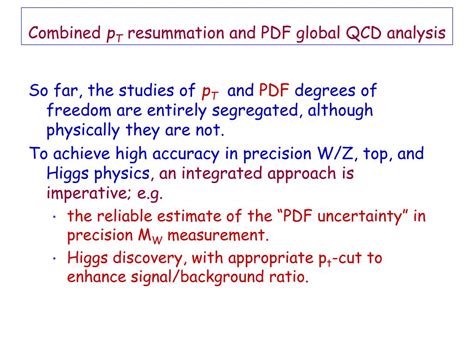 Ppt Advances In Global Qcd Analysis And Impact On Lhc Phenomenology