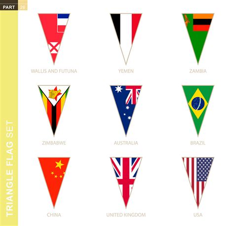 Triangle Flag Set Stylized Country Flags 36350075 Vector Art At Vecteezy