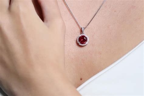 Certified 2ct Natural Ruby Necklace Natural Ruby Pendant Ruby Jewelry