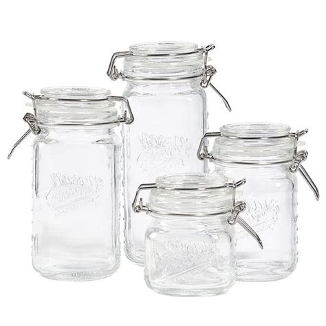 Mason Craft And More 4 Pc Preserving Clamp Jar Set