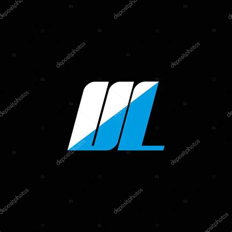Diseño Del Logotipo De La Letra Ul Sobre Fondo Negro Ul Iniciales