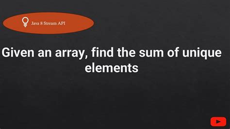Find The Sum Of Unique Elements In An Array Using Java 🔢 Problem