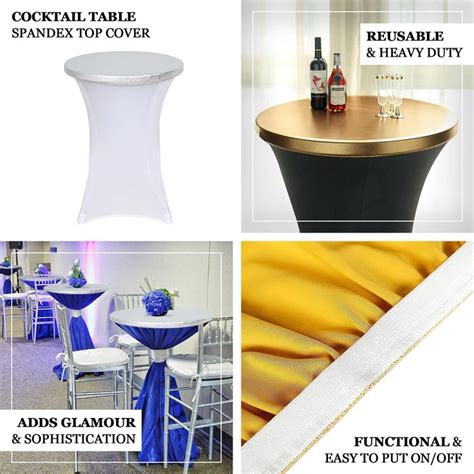 Metallic Spandex Stretch Fitted Cocktail Table Top Cover Table Top