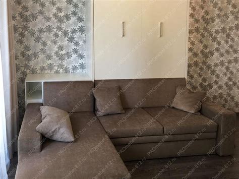 Вертикальная кровать трансформер с механизмом STRONG и угловым диваном ...