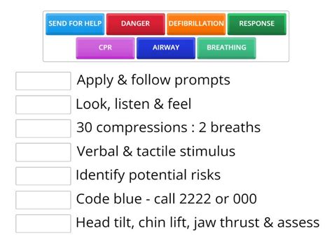 Basic Life Support Algorithm Match Up