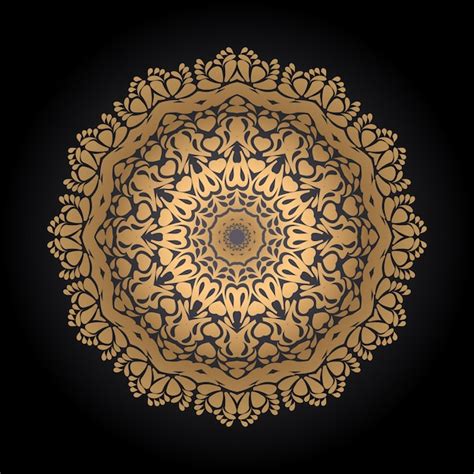 Fondo de mandala de lujo con decoración dorada Vector Premium