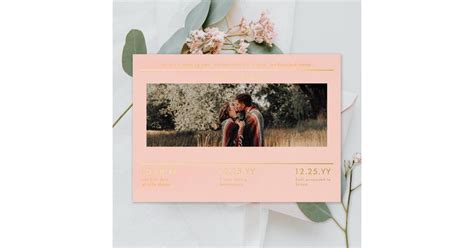 modern minimal titleblock photo save the date foil invitation zazzle