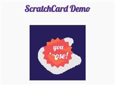 Touch Friendly Tarjeta Scratch Con Pure JavaScript ScratchCard