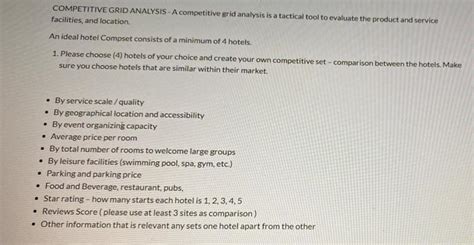 Solved Competitive Grid Analysis A Competitive Grid Solved Competitive Grid Analysis A Competitive Grid