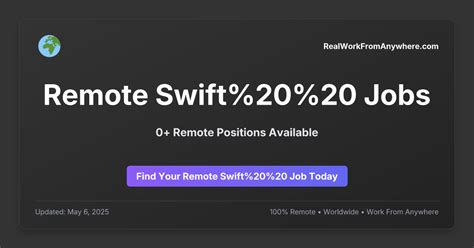 Remote Swift Jobs Work From Anywhere