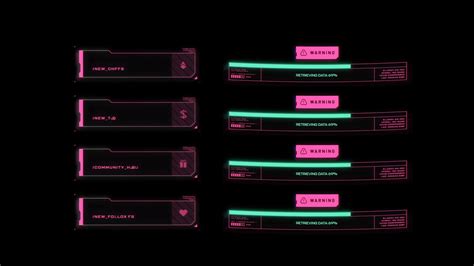 Cyberpunk Animated Twitch Stream Overlay Package Pink Etsy