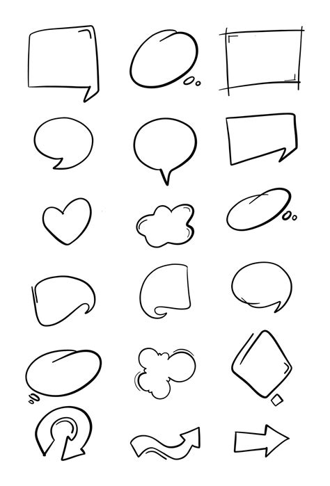 Vector Hand Drawn Set Of Bubble Text And Arrow Bubbles 20673747 Vector