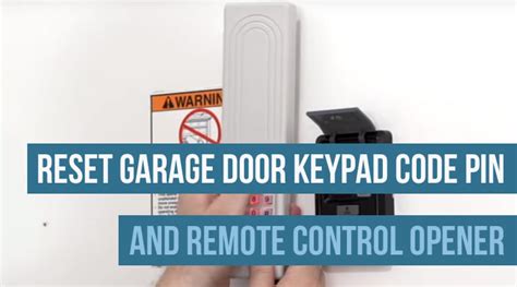 Reset Garage Door Keypad Code PIN Remote Control Opener