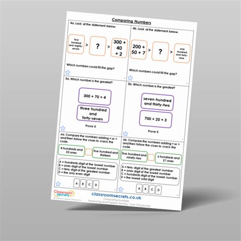 Year 3 Comparing Numbers Reasoning And Problem Solving Resource Classroom Secrets