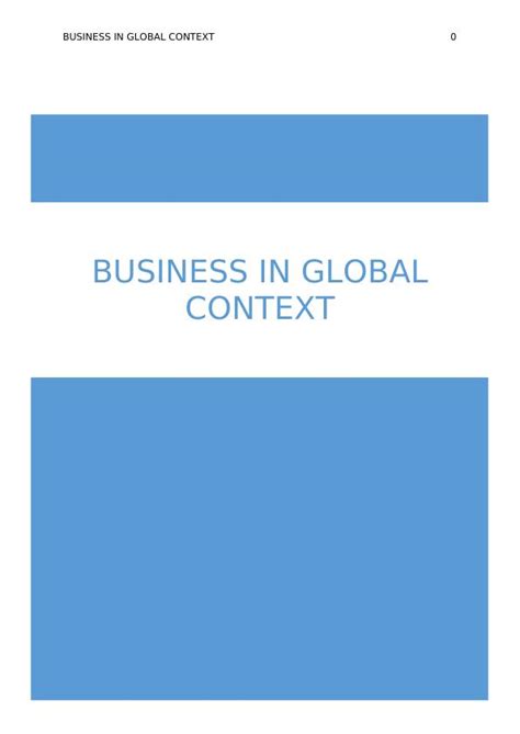 Business In Global Context Introduction
