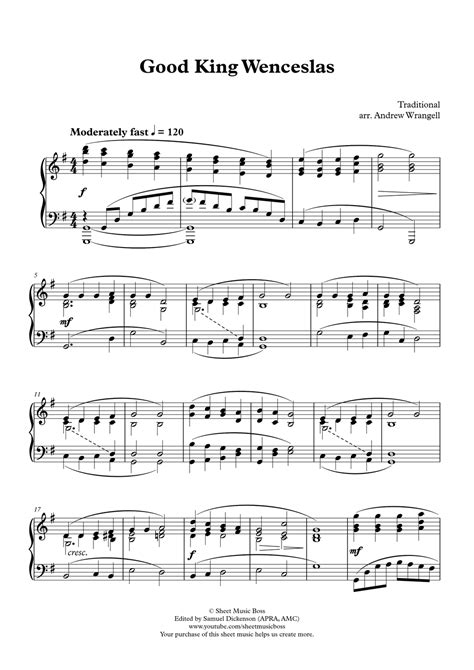 Good King Wenceslas Piano Sheet Music PDF MIDI And MP