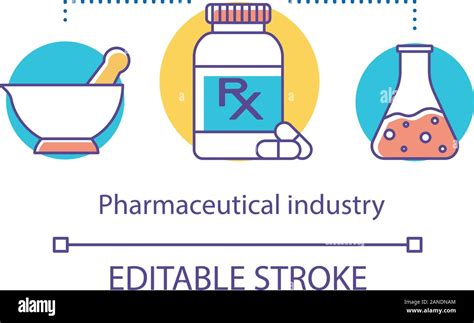 Pharmaceutical Industry Concept Icon Medicine Discover Production