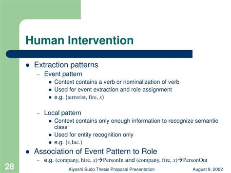 Ppt Automatic Acquisition Of Lexical Classes And Extraction Patterns For Information