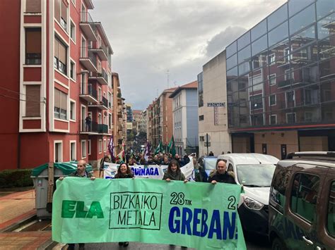 Amplio seguimiento del segundo día de huelga del Metal de Bizkaia ELA