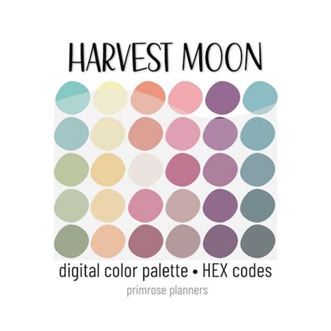 Harvest Moon Digital Color Palette Color Chart Goodnotes Etsy