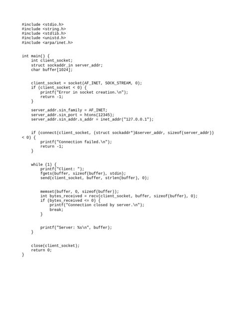 Simple C Tcp Client Example Pdf
