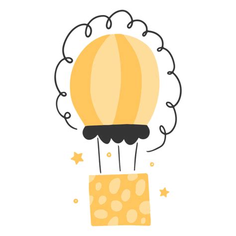 Diseño Png Y Svg De Globo Aerostático Amarillo Para Camisetas