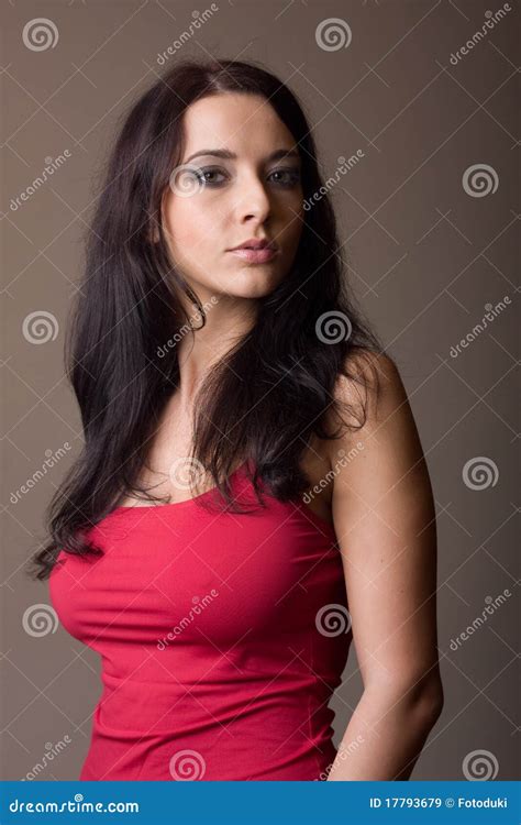 Atrractive Girl In Red Stock Image Image Of Healthy 17793679