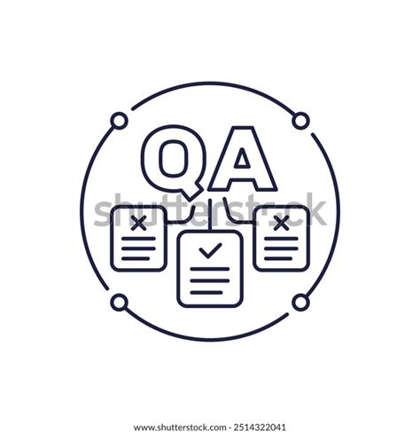 Qa Icon Quality Assurance Line Vector Stock Vector Royalty Free Shutterstock