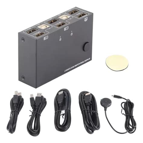 Conmutador Kvm De 2 Puertos Doble Monitor Interfaz Multime Cuotas