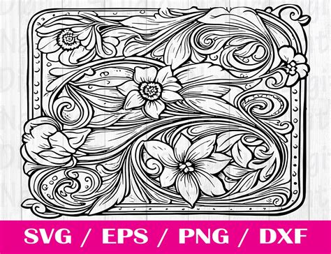 Tooled Leather Pattern Floral Svg Svg Files Svg Files For Cricut Svg