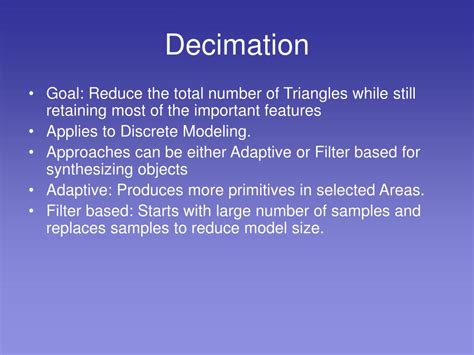 ppt seminar 1 surface rendering decimation powerpoint presentation