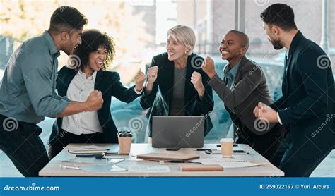 We Did It A Diverse Group Of Businesspeople Celebrating A Success