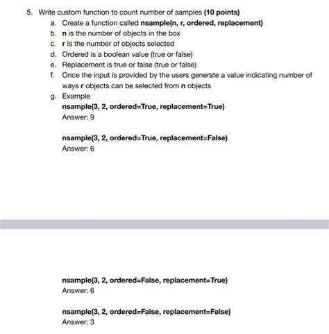 Solved Write Custom Function To Count Number Of Samples Chegg