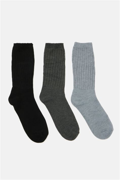 3 Pack Scrunch Socks Blackcombo Fashion Nova