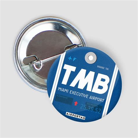 Pinback Button Miami Executive Airport Florida Us Iata Code Tmb