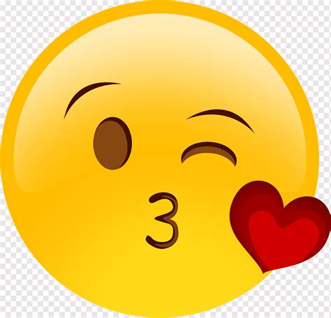 Emoji Kiss Стикер смайликов эмодзи любовь смайлик наклейка Png