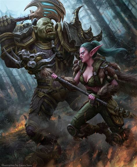 Night Elf Vs Orc By Anotherwanderer On Deviantart Night Elf