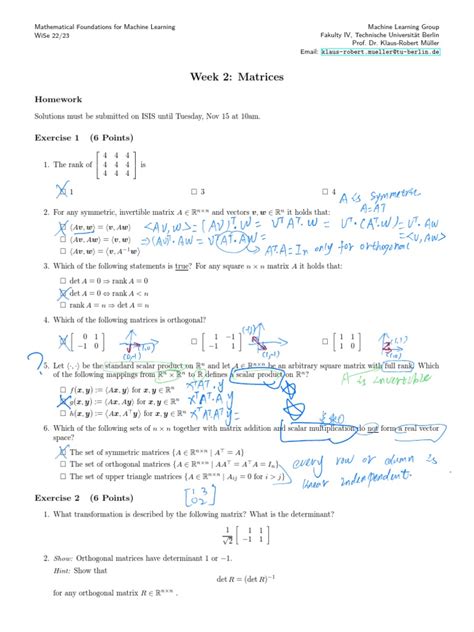 Hw2 Solution Pdf Matrix Mathematics Determinant