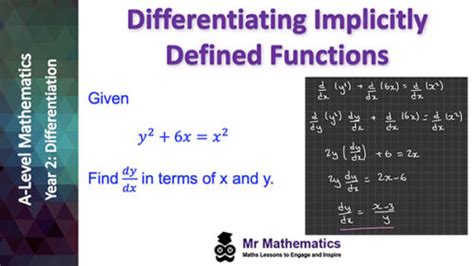 Differentiating Implicitly Defined Functions Mr Mathematics
