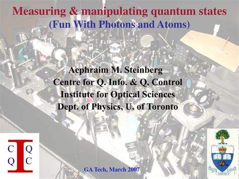 Ppt Measuring And Manipulating Quantum States Fun With Photons And