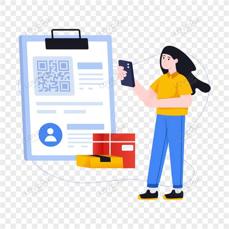 평평한 스타일의 체크 바코드의 그림 Png 일러스트 무료 다운로드 Lovepik