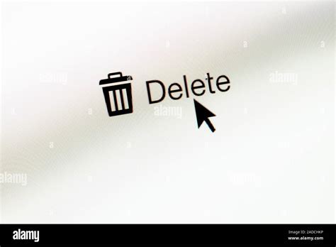 Delete Button Cursor Hovering Over A Delete Button Stock Photo Alamy